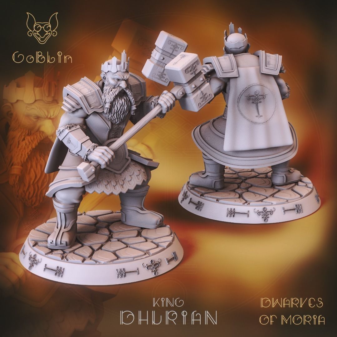 King Dhurian - Dwarfs of Moria 3D model 3D printable | CGTrader