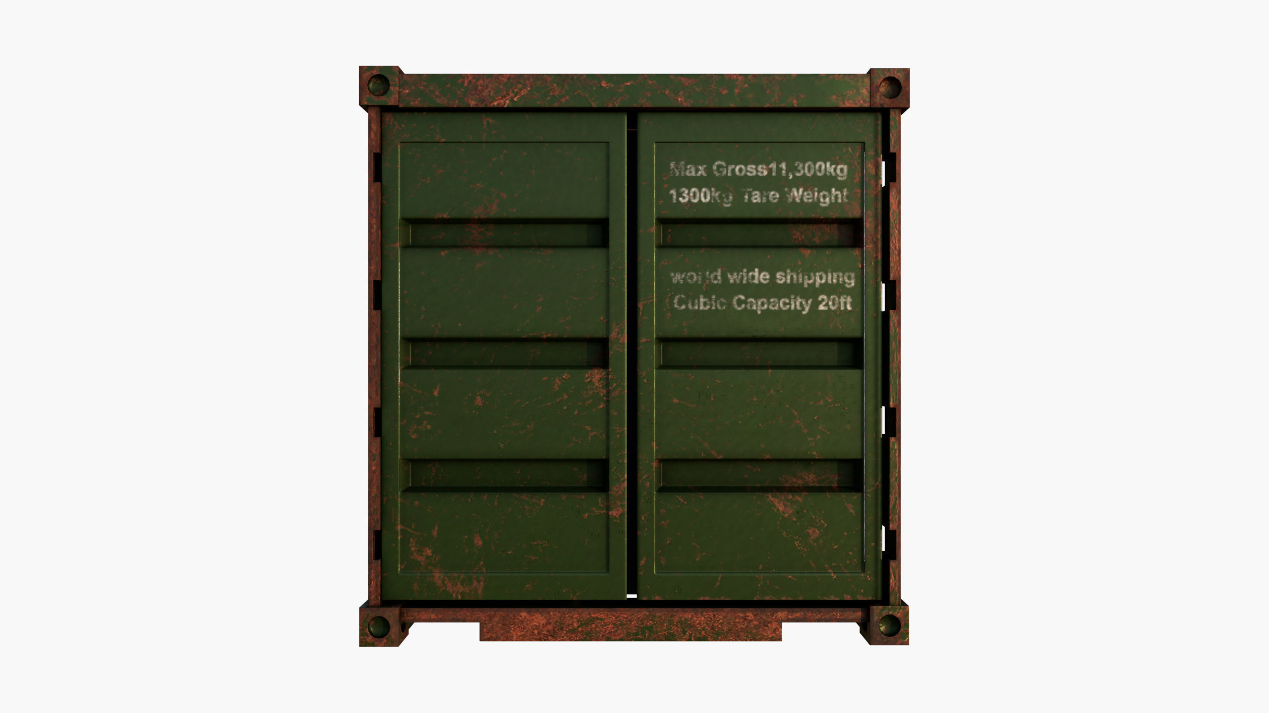 3D model ship container green VR / AR / low-poly | CGTrader