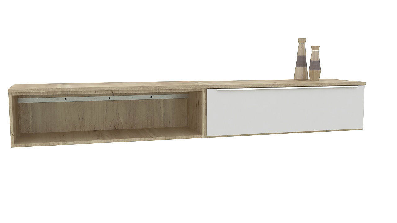 Wooden floating console 3D model | CGTrader