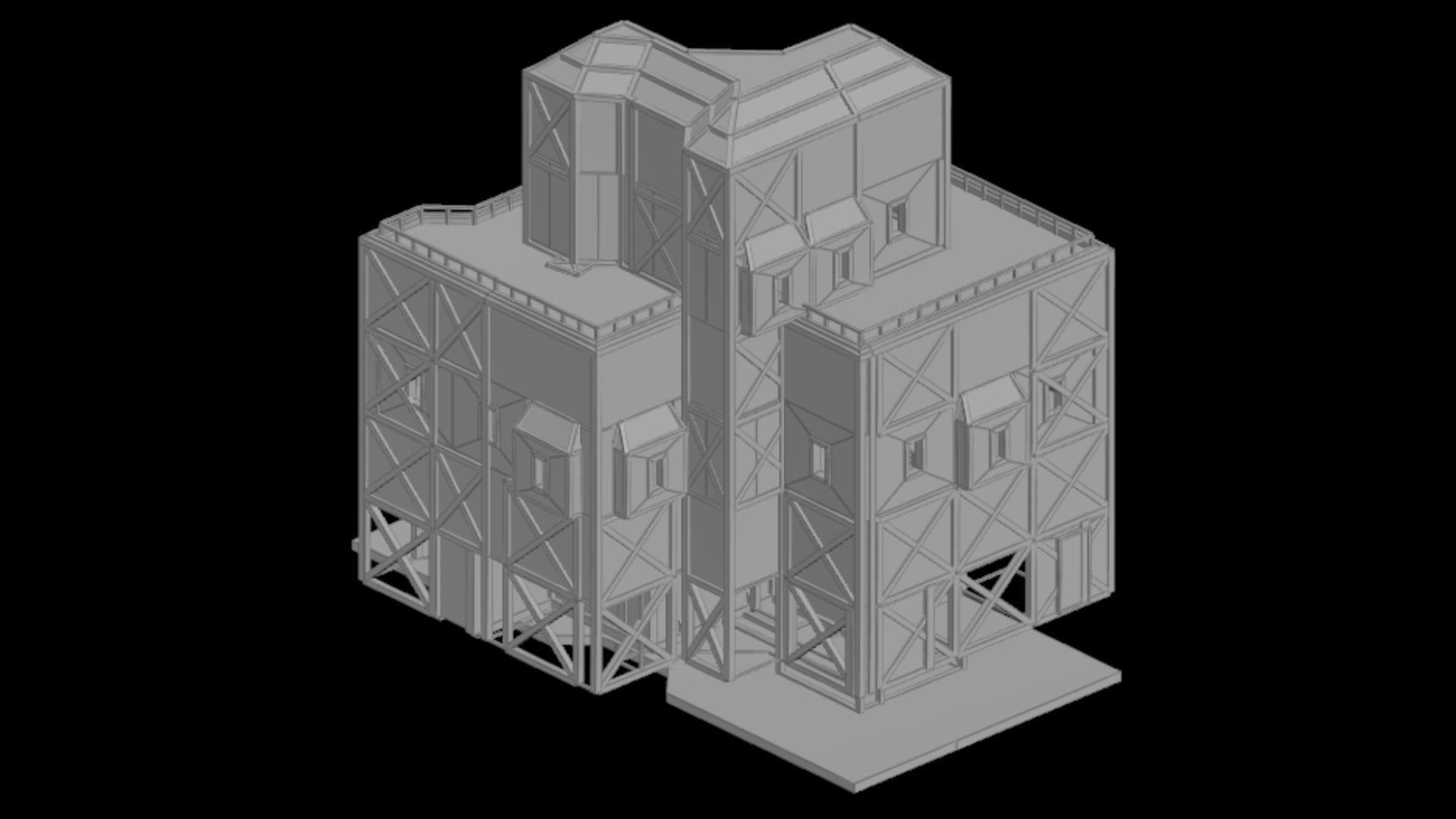 3D model Medieval Low Poly Building Castle Wooden Village Stone House ...