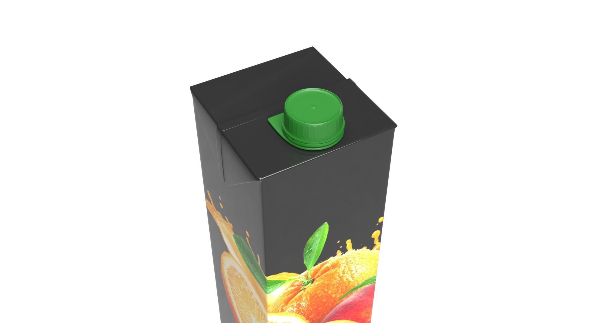 Juice 1000ml cardboard box packaging with cap 3D model | CGTrader