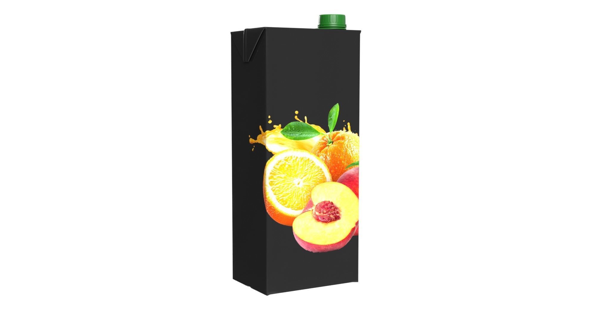 Juice 2000ml cardboard box packaging with cap 3D model | CGTrader