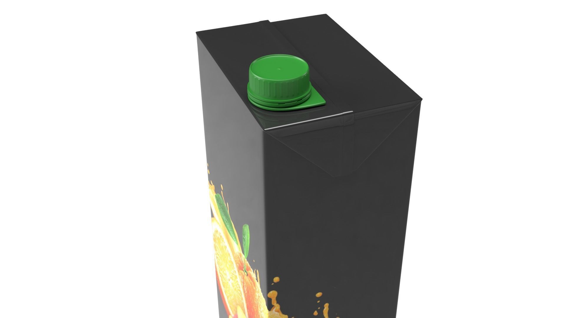Juice 2000ml cardboard box packaging with cap 3D model | CGTrader