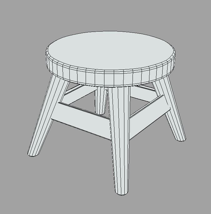3D model Stylized Wood Stool VR / AR / low-poly | CGTrader