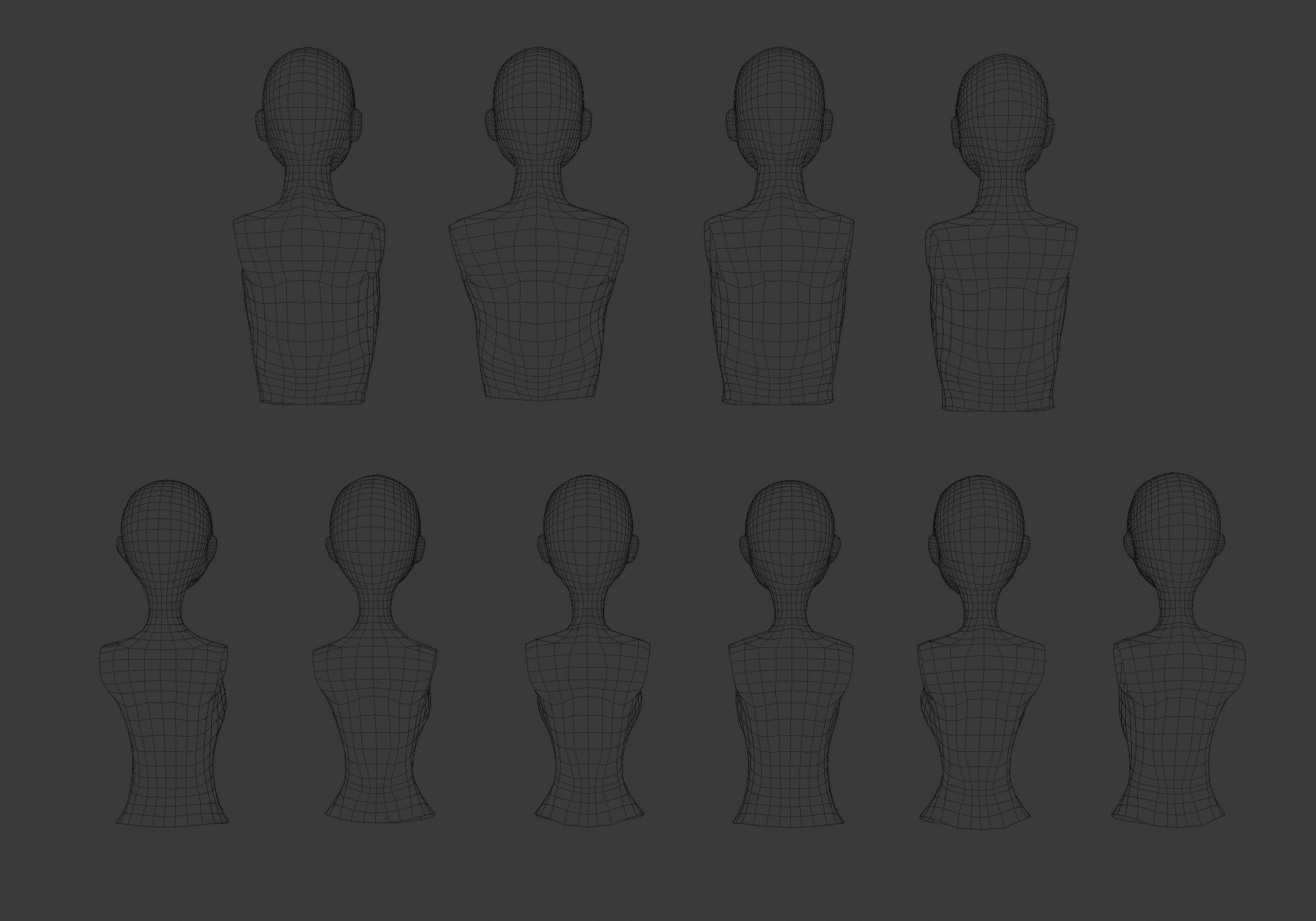 female and male upper body 3D model | CGTrader