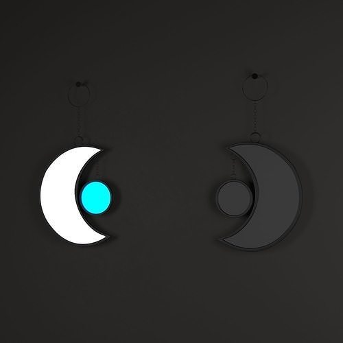 MOONLIGHT moon and crescent hanging 3D model | CGTrader