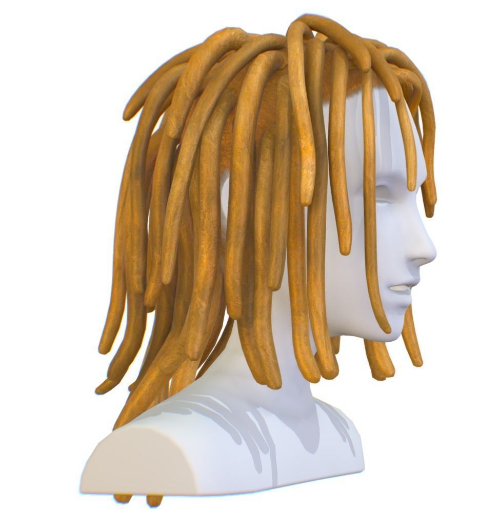 3D model Hairstyle Dreadlocks Gold VR / AR / low-poly | CGTrader