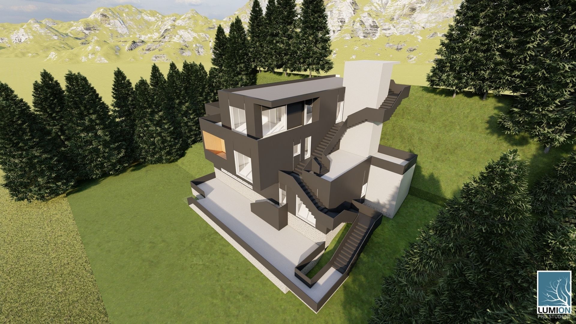 Modern House 008 3D model animated | CGTrader