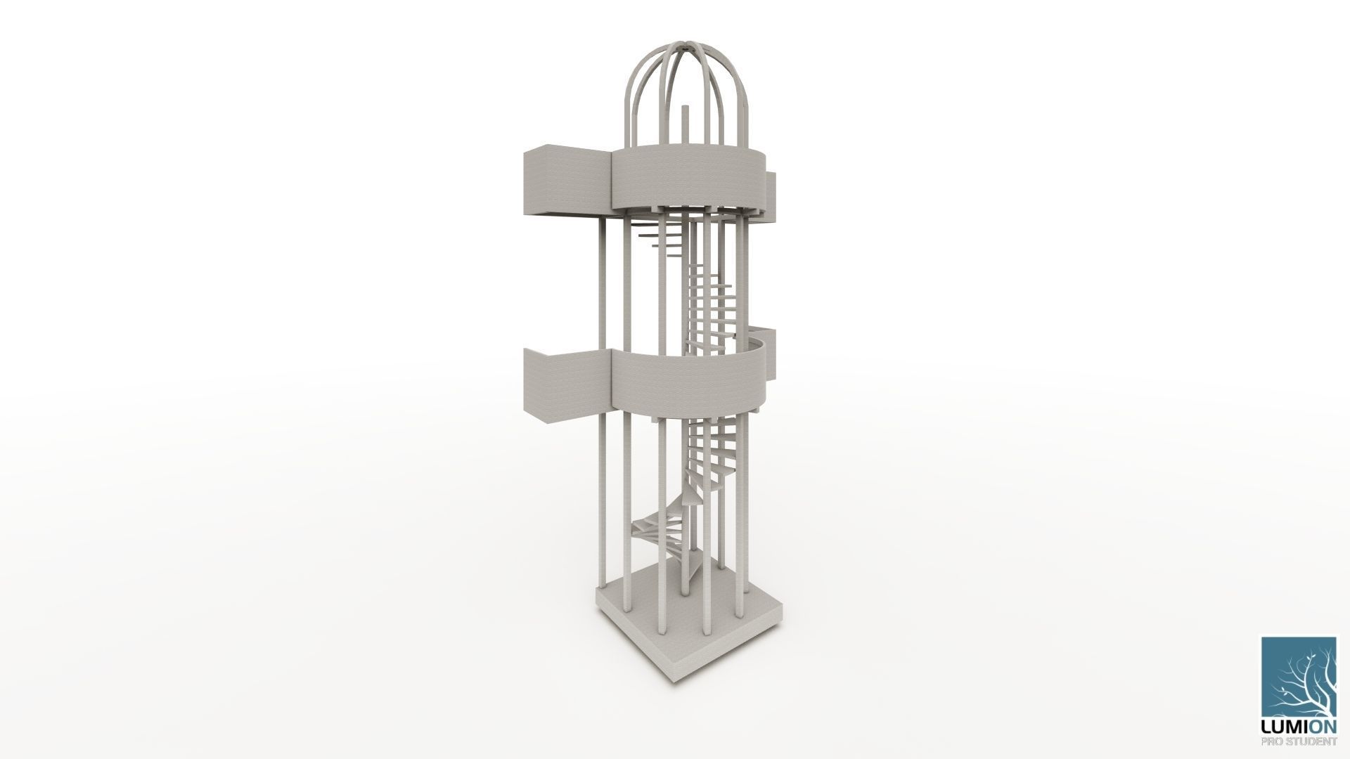 Fire Escape Stairs 001 3D model animated | CGTrader