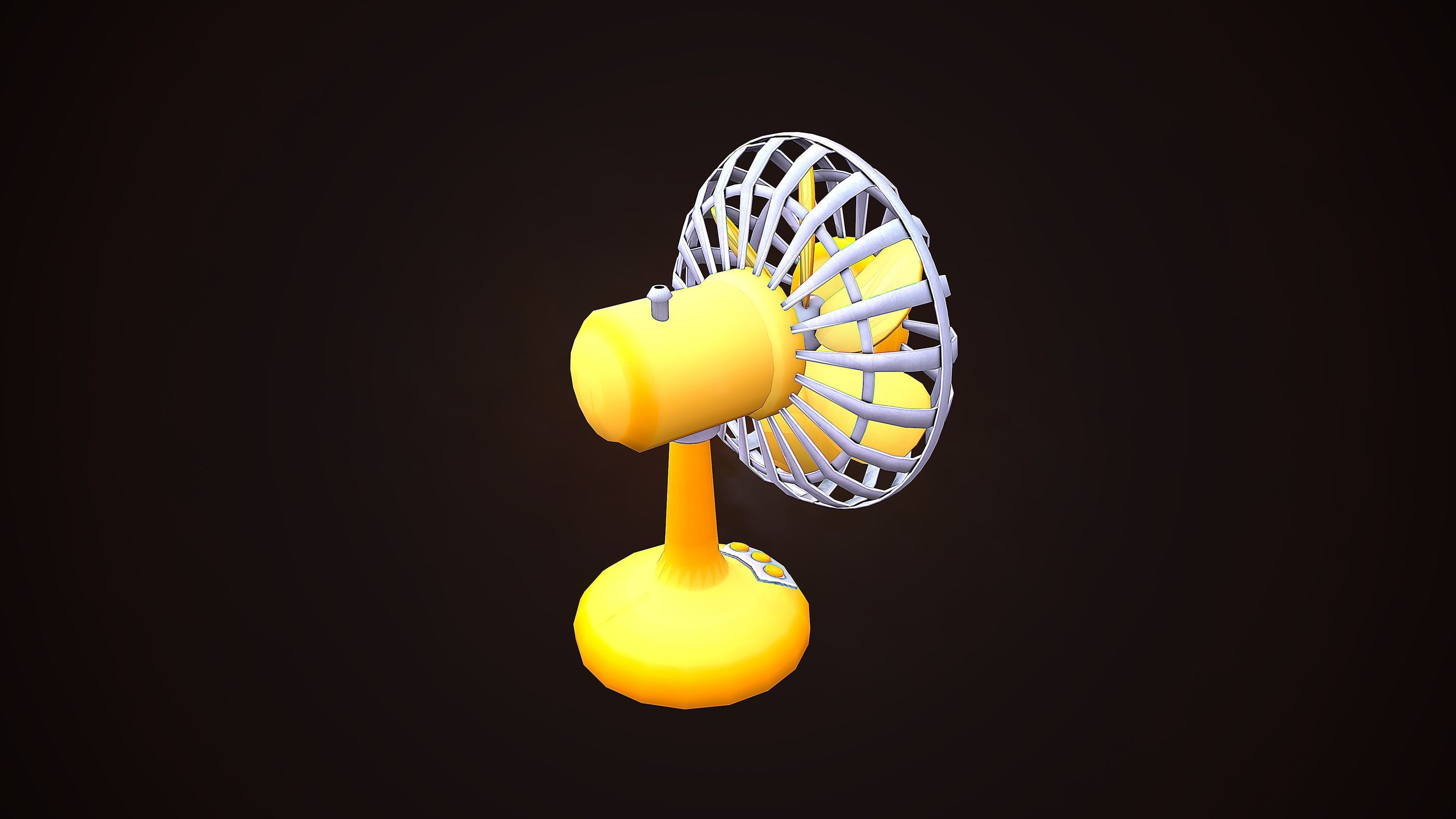 3D model SMALL FAN CARTOON STYLIZED SUMMER VR / AR / low-poly | CGTrader
