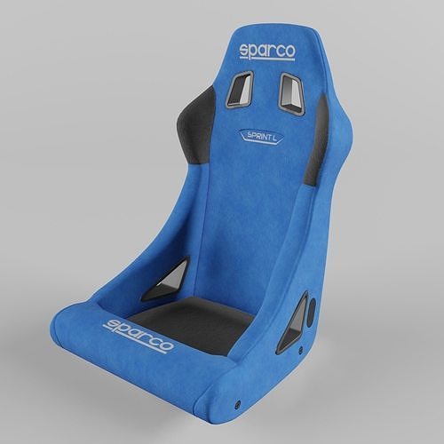 Racing Seat Sparco sprint L Blue 3D model | CGTrader