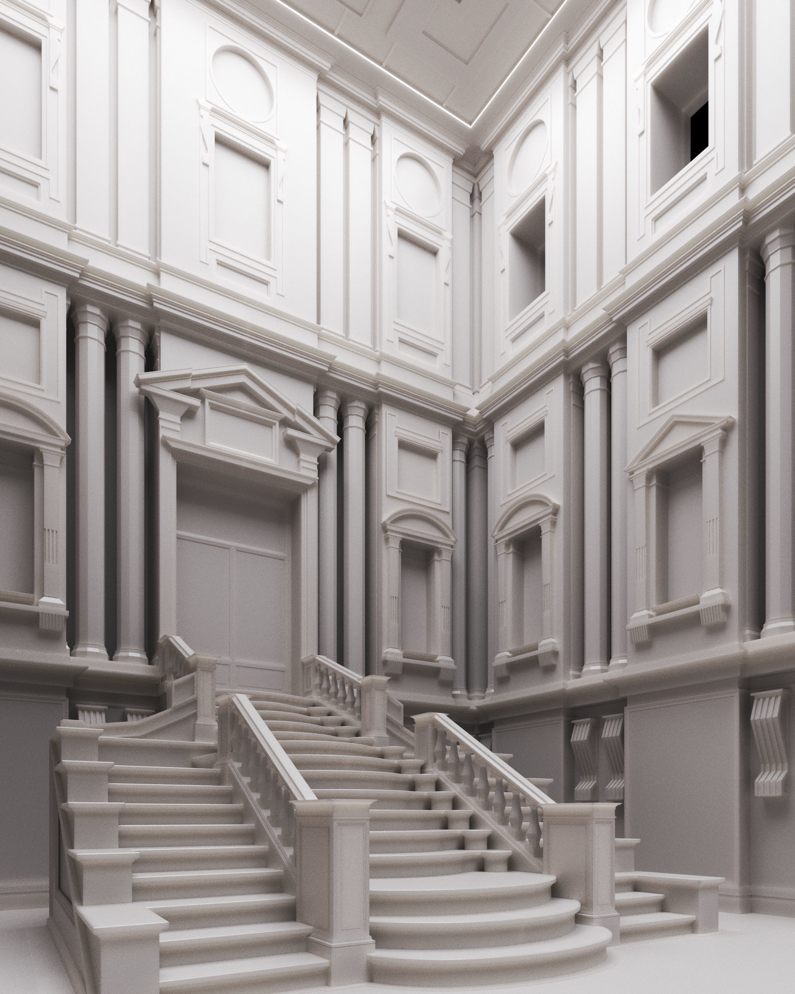 Michelangelo Laurentian Library 3D model | CGTrader