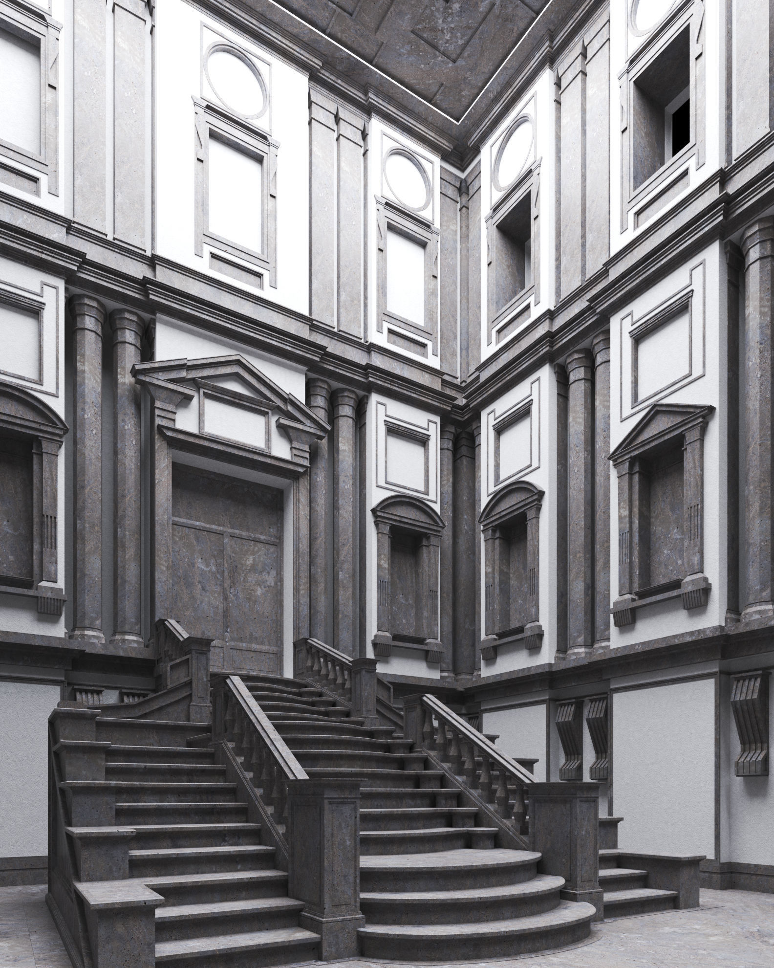 Michelangelo Laurentian Library 3D model | CGTrader