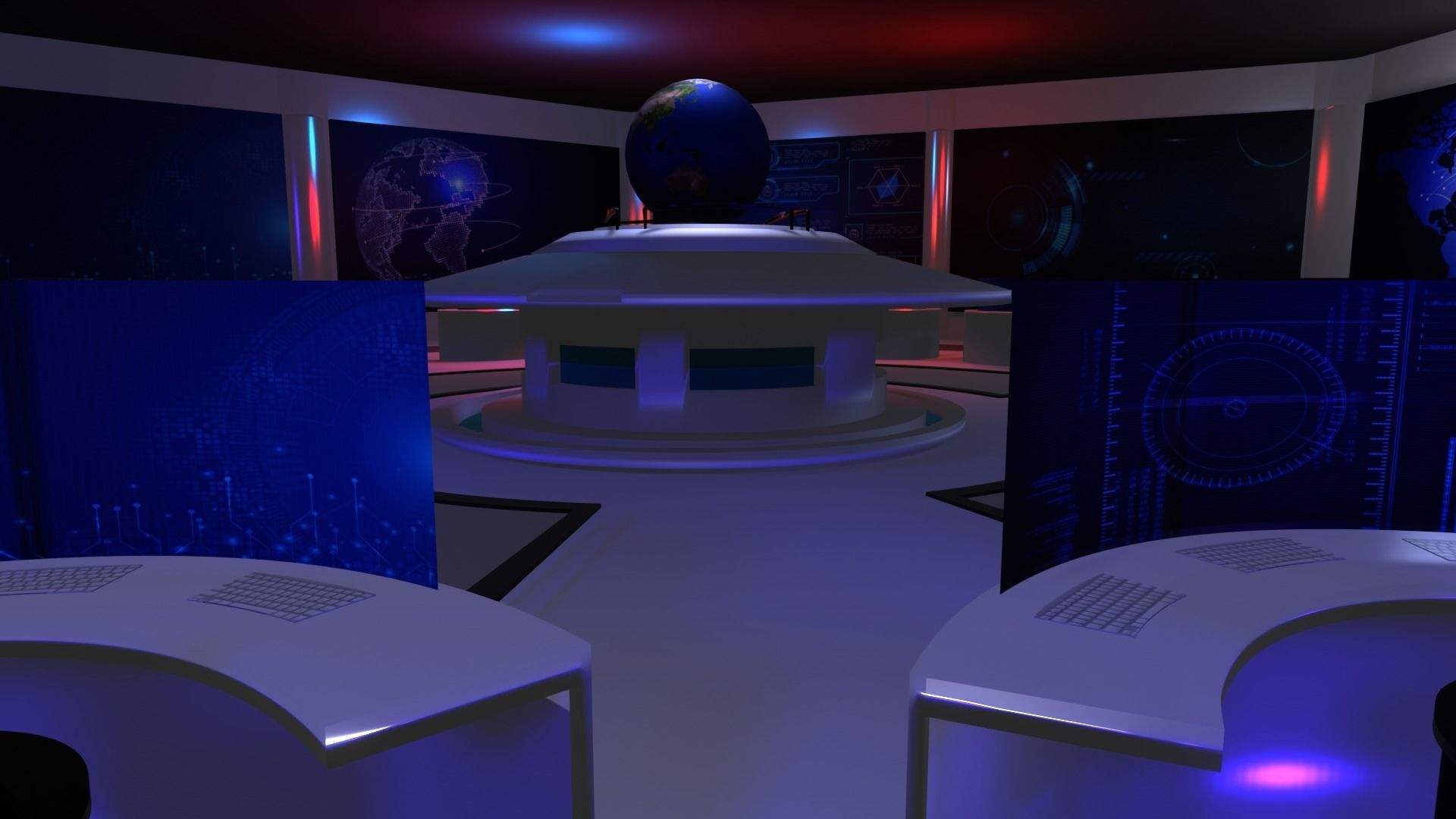 3D model Command Center - Control Room- Military Base - France VR / AR ...