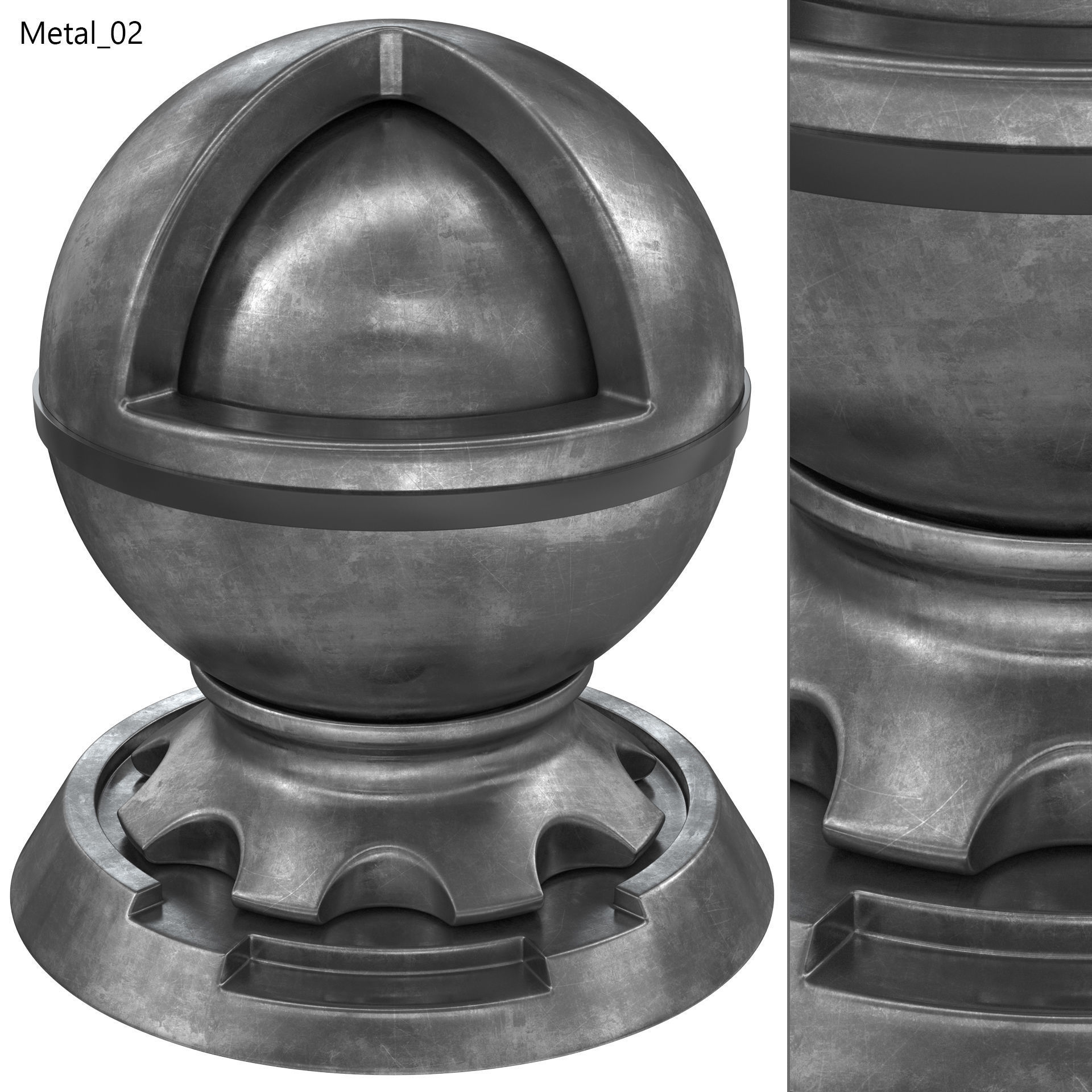 Metal set four spheres Texture | CGTrader