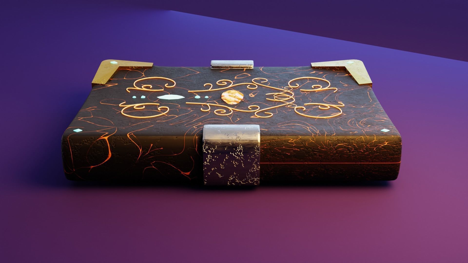 Fantasy magic book free 3D model | CGTrader