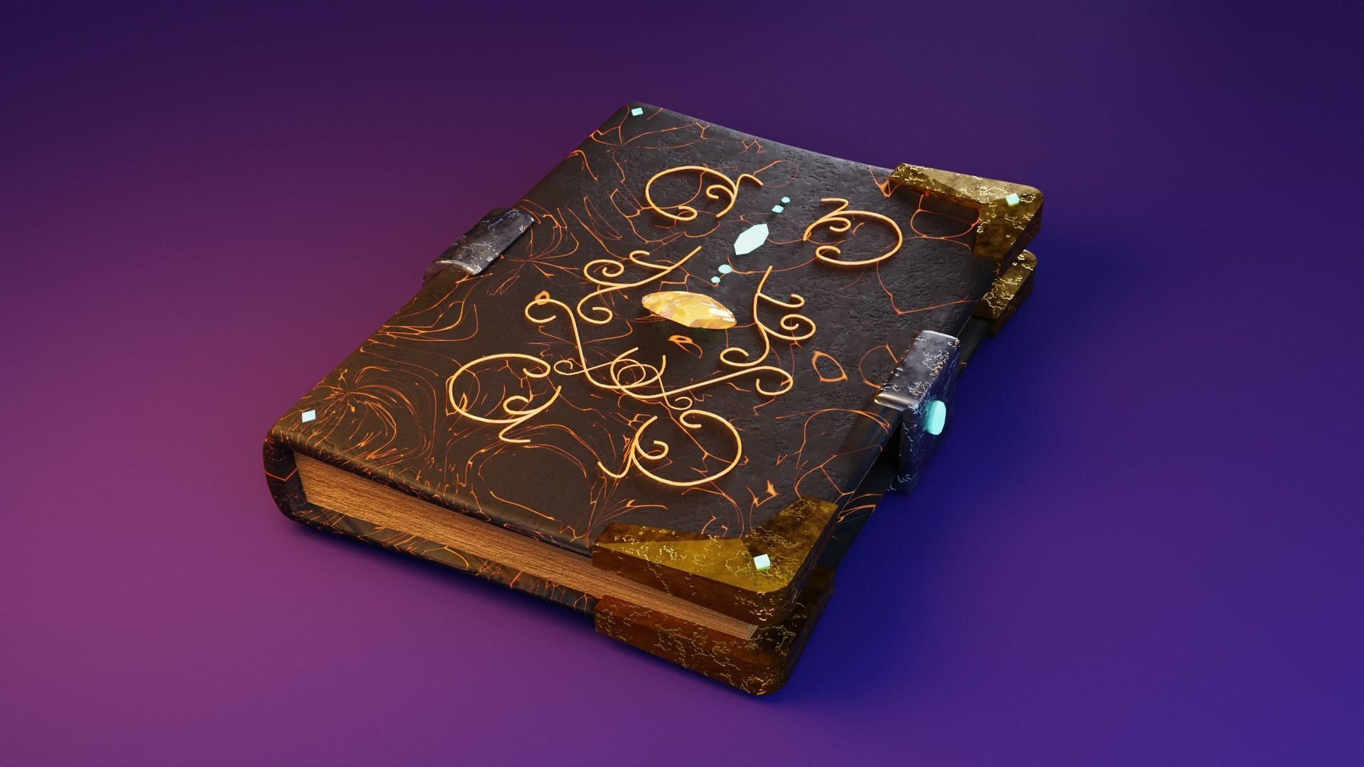 Fantasy magic book free 3D model | CGTrader