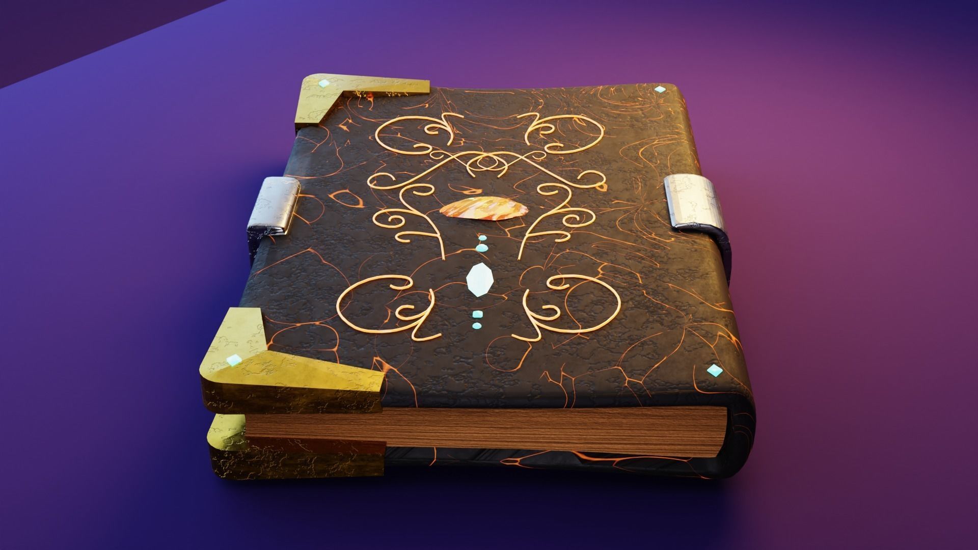 Fantasy magic book free 3D model | CGTrader