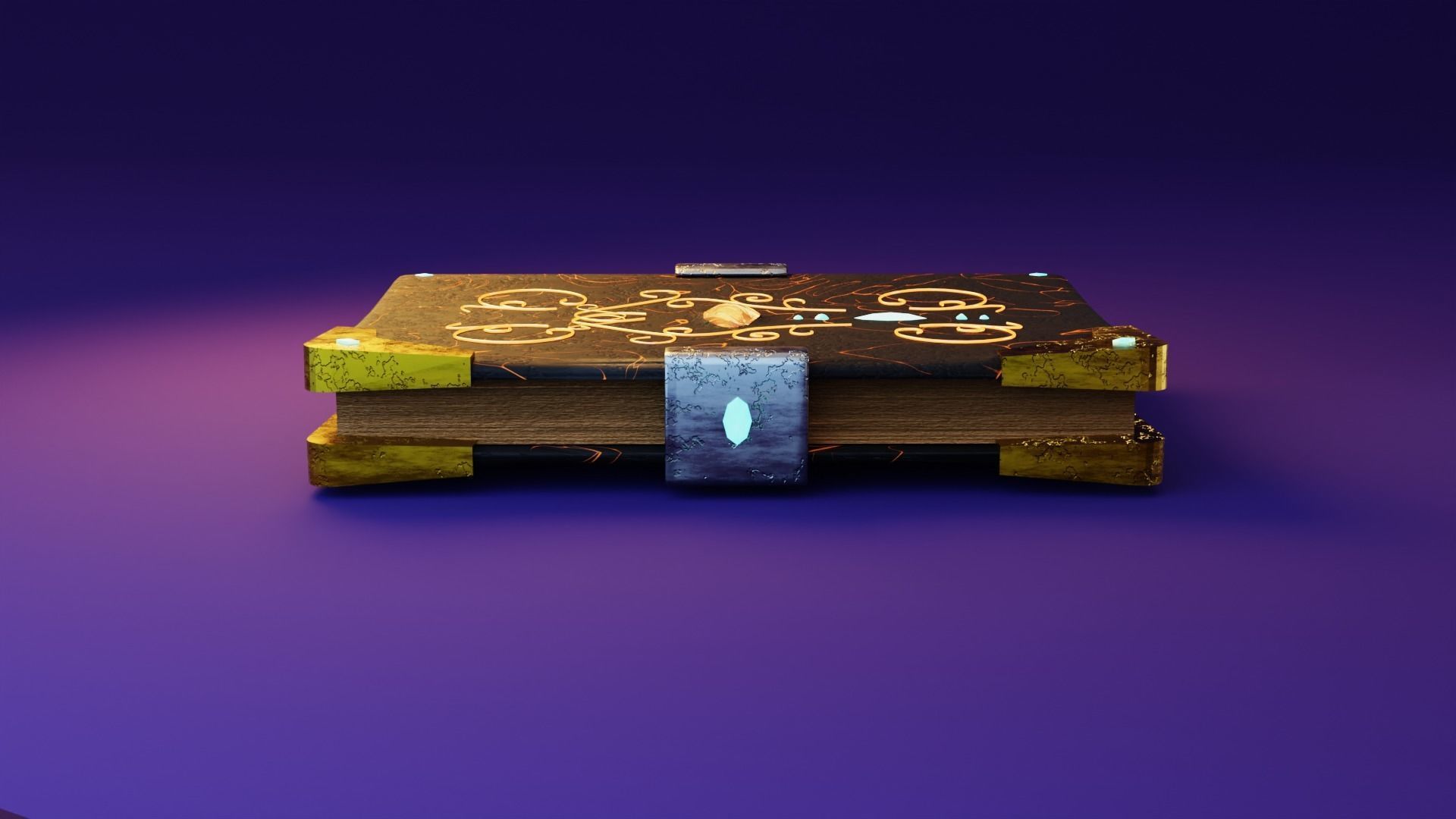 Fantasy magic book free 3D model | CGTrader
