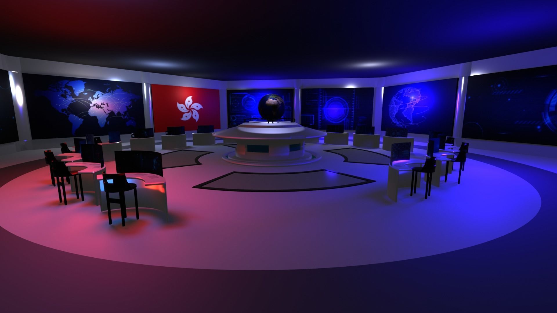 3D model Command Center - Control Room- Military Base - Hong Kong VR ...