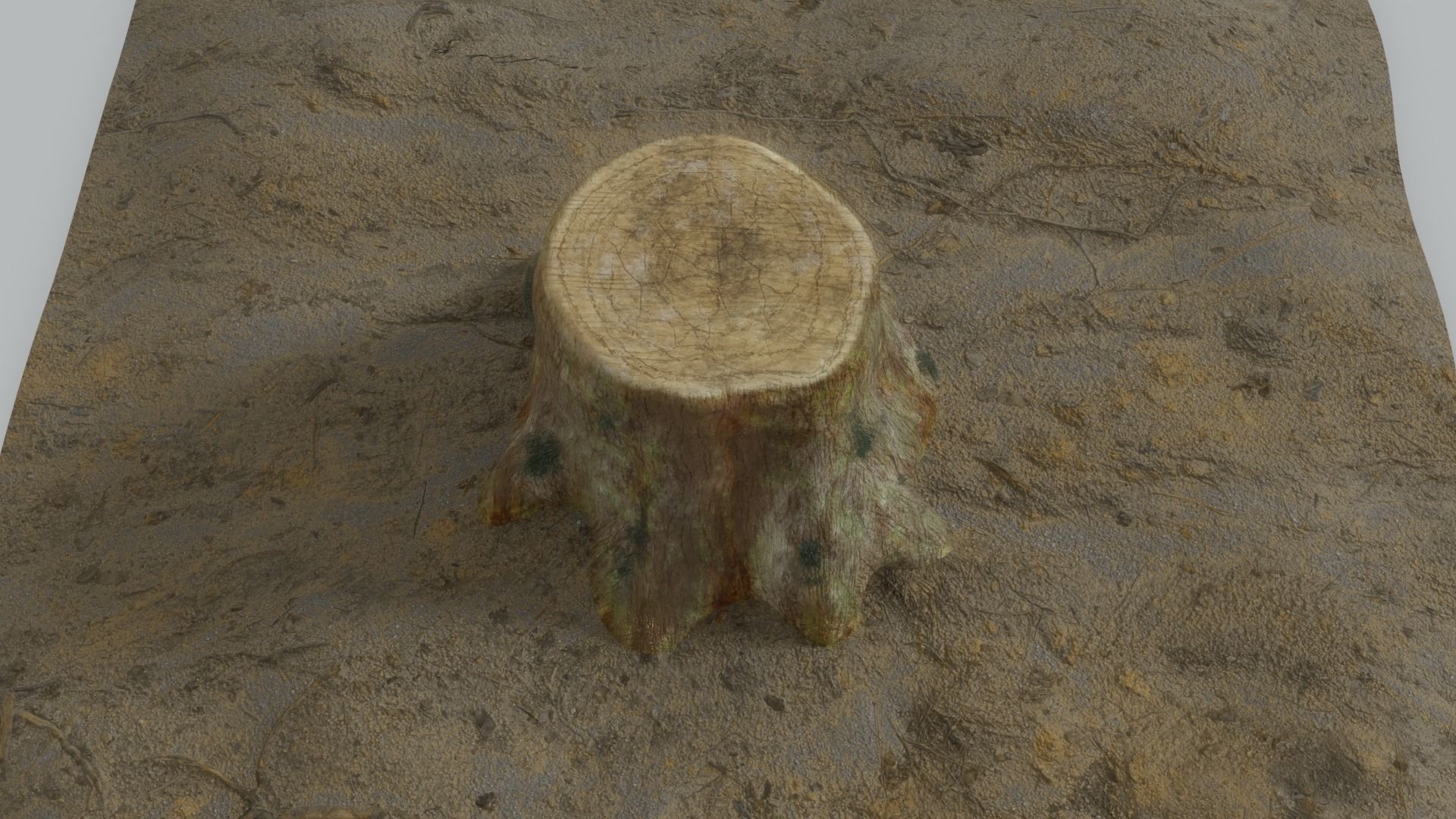 3D model STUMP WITH TERRAIN VR / AR / low-poly | CGTrader