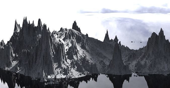 Mordor Mountain rock terrain 2 3D model | CGTrader