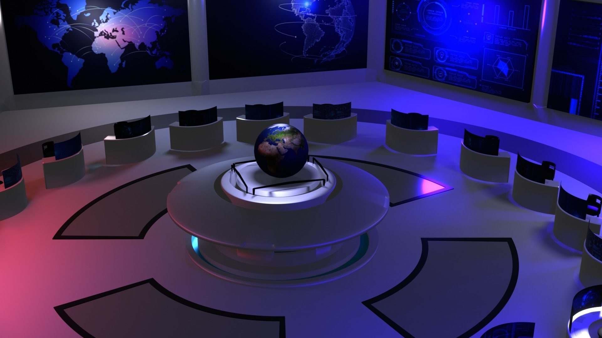3D model Command Center - Control Room- Military Base - Usa VR / AR ...