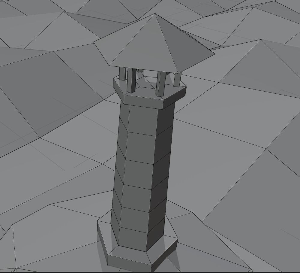 Lighthouse beacon on the island 3D model | CGTrader