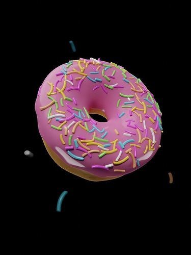 Donat donut with sprinkles free 3D model | CGTrader