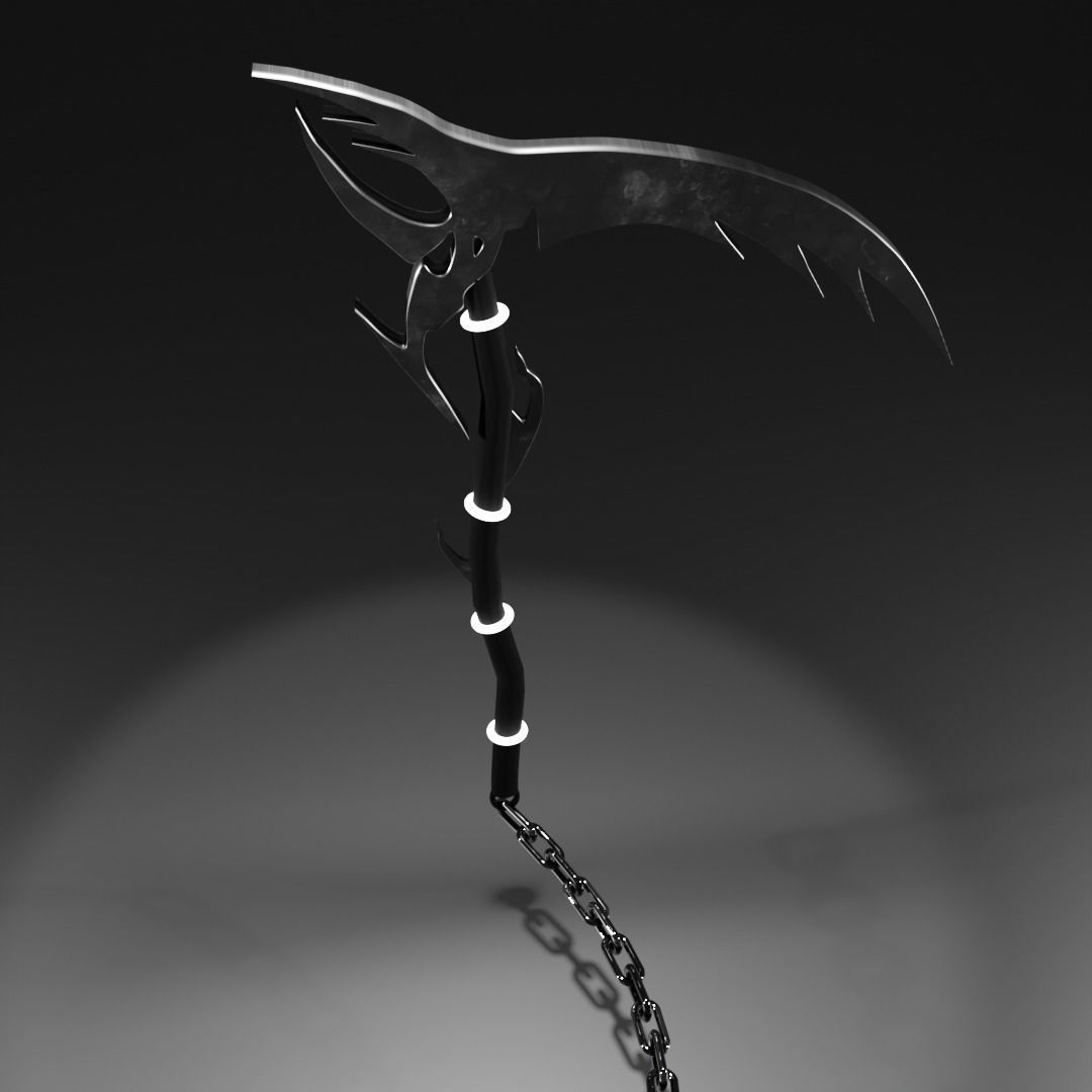 Stylized Scythe Weapon with chain PBR High poly game ready 3D model ...