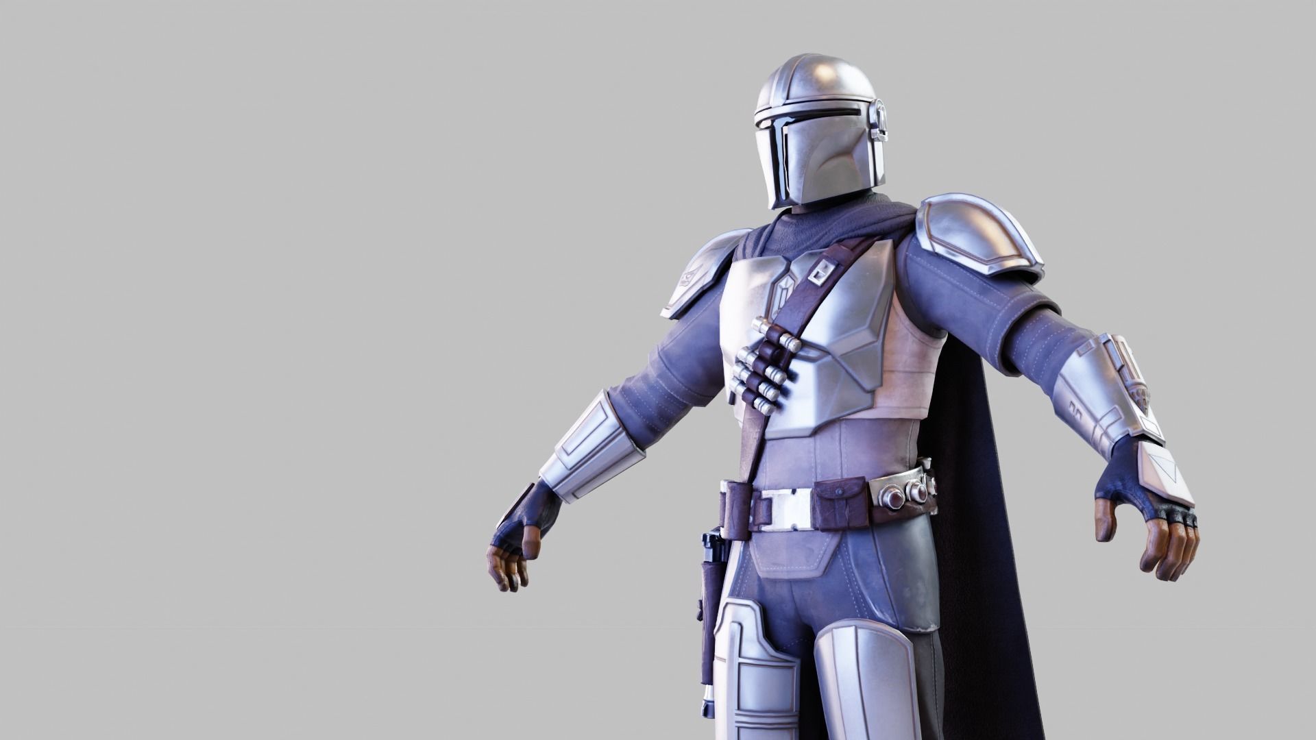 3D model Mandalorian Character Rig For Blender VR / AR / low-poly ...