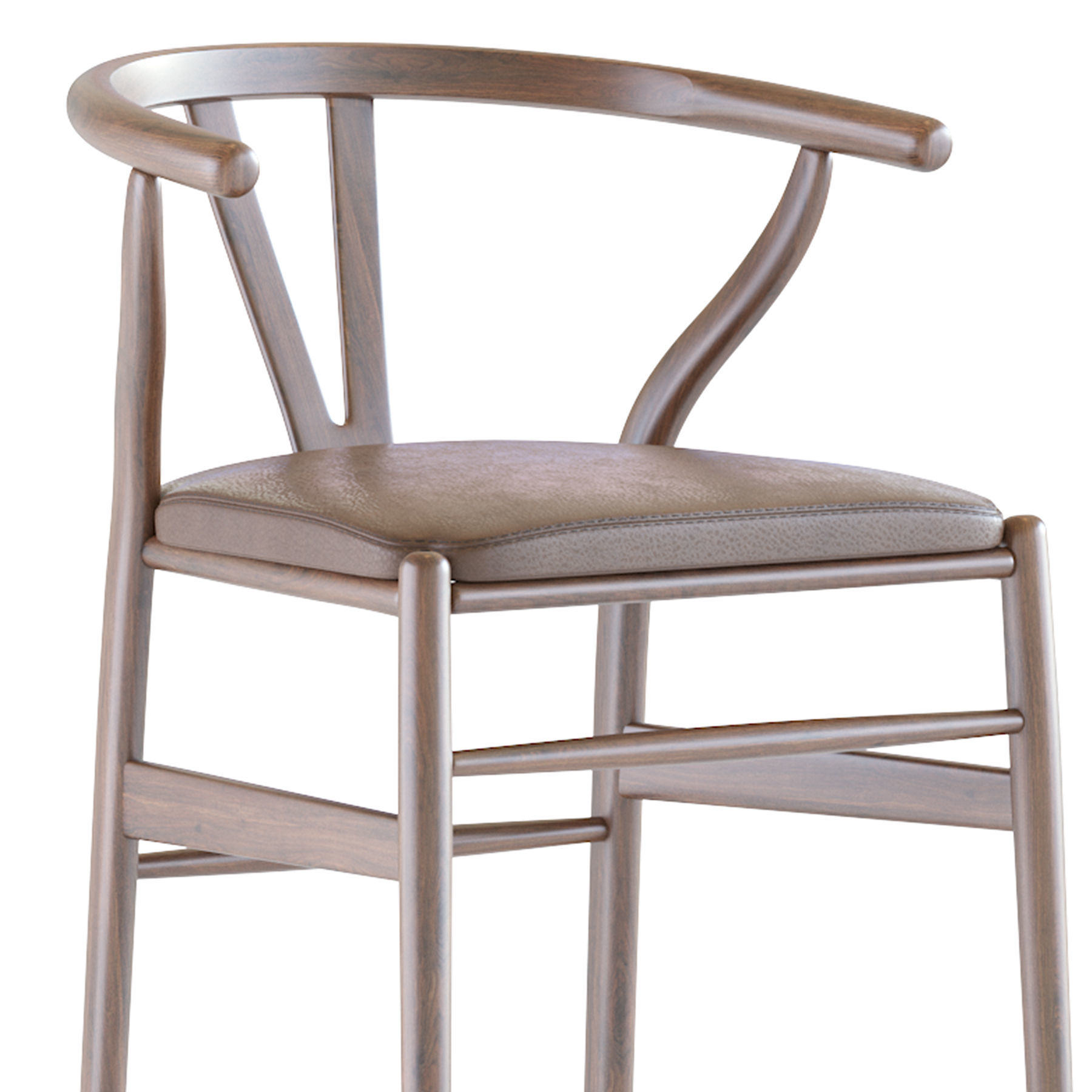 Wishbone Counter Stool 3D model | CGTrader