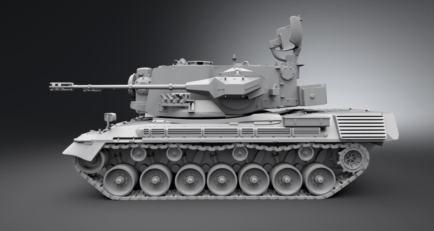 Flakpanzar Gepard Scale Model 3D model 3D printable | CGTrader