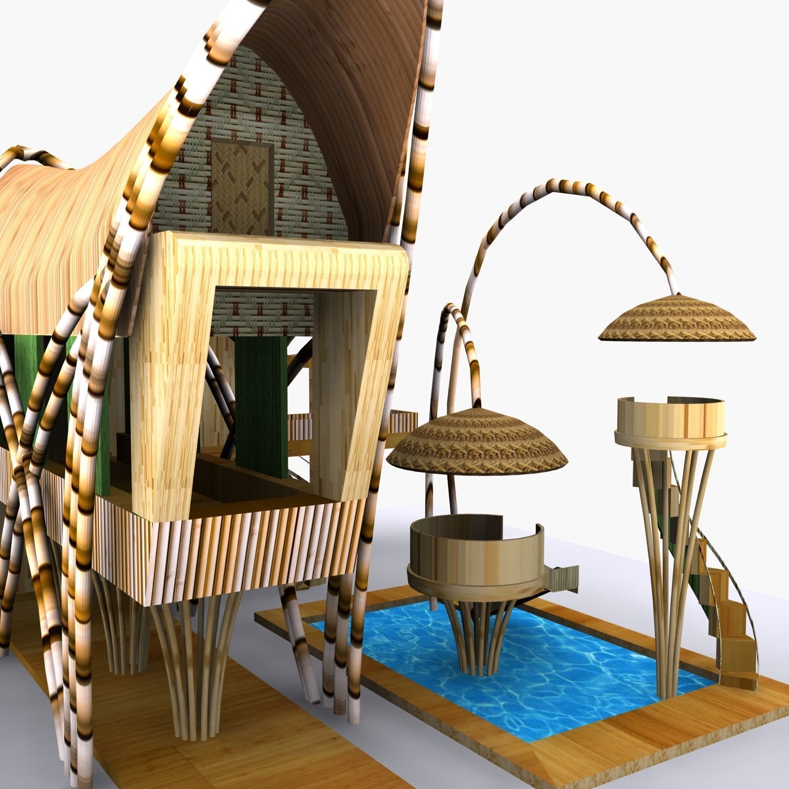 Bamboo House 3d Model 3D model | CGTrader