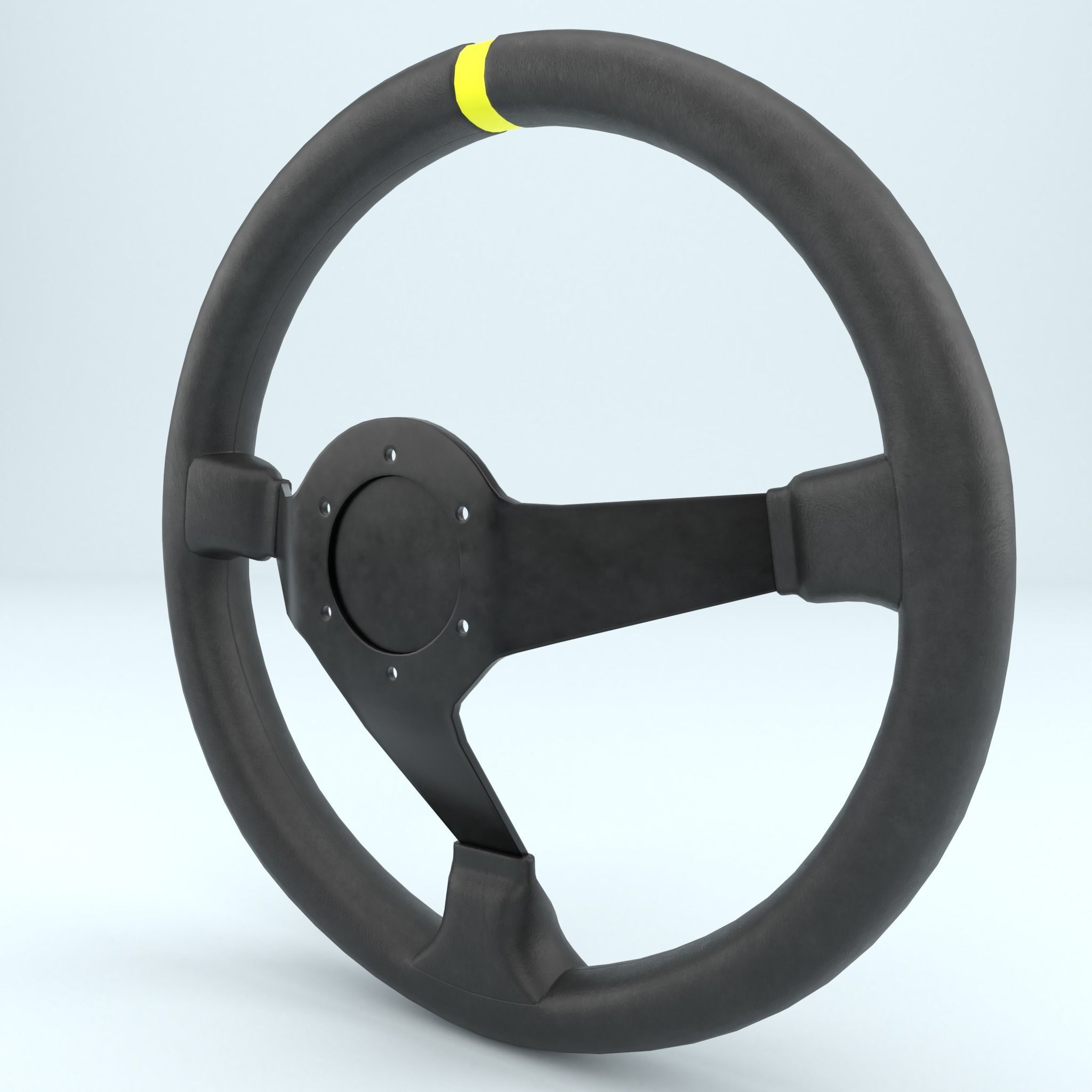 Steering Wheel Sparco R325 Leather Black 3D model | CGTrader