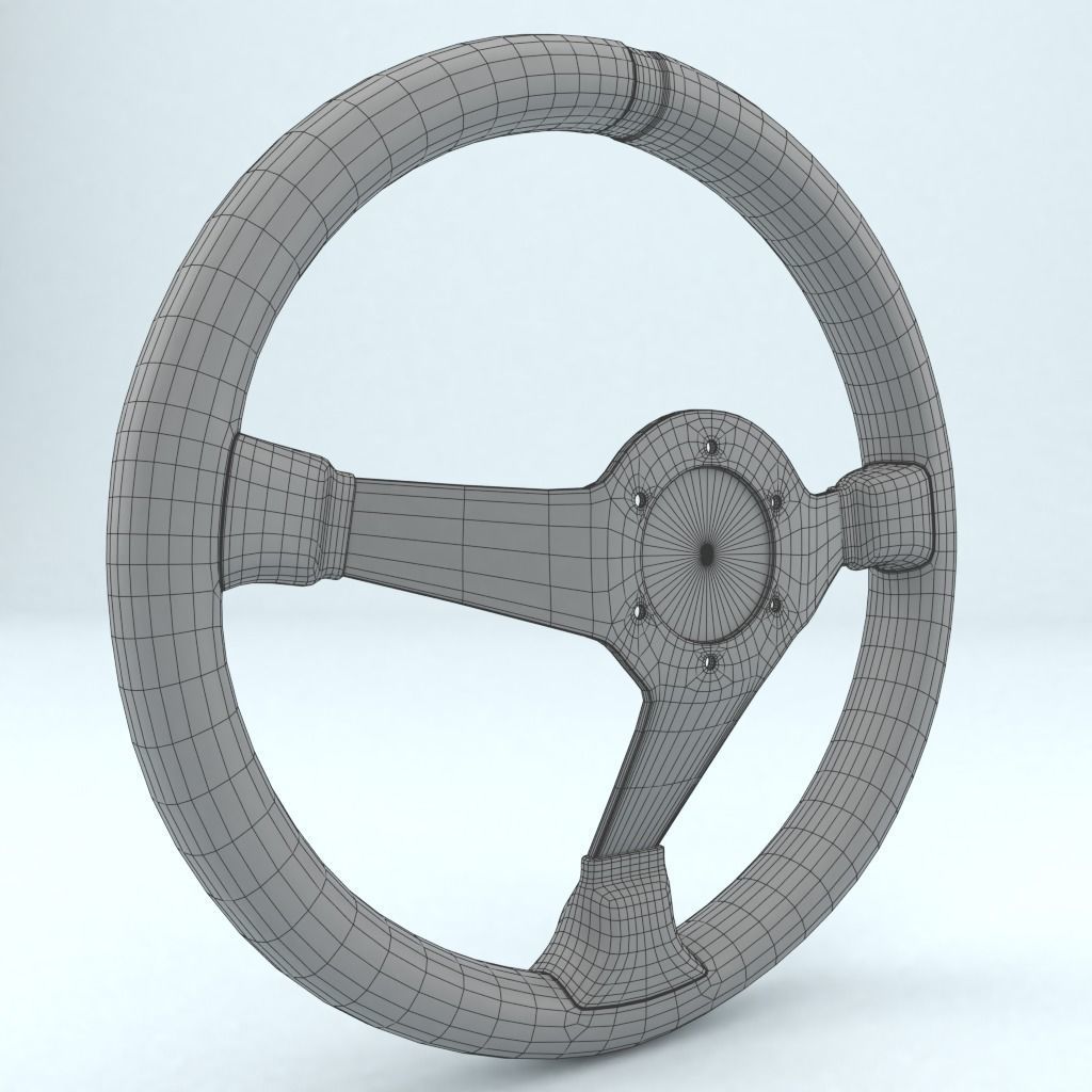 Steering Wheel Sparco R345 Leather Black 3D model | CGTrader