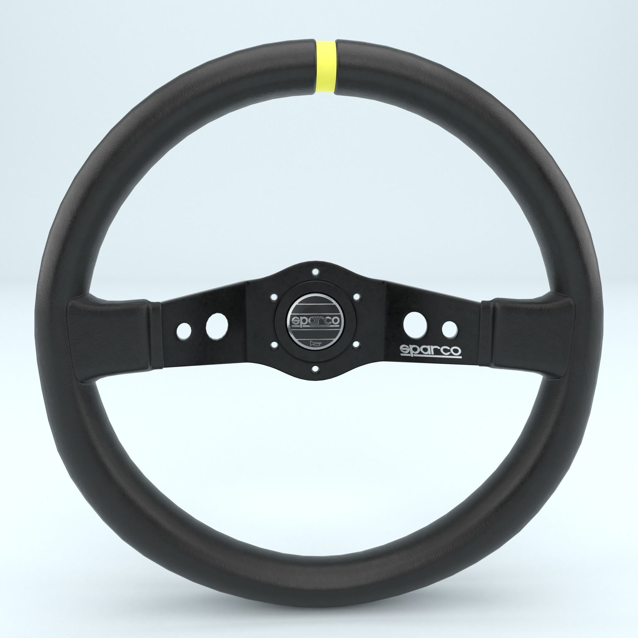 Steering Wheel Sparco R215 Leather Black 3D model | CGTrader