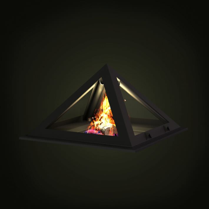 Pyramid Shaped Fireplace 3D model | CGTrader