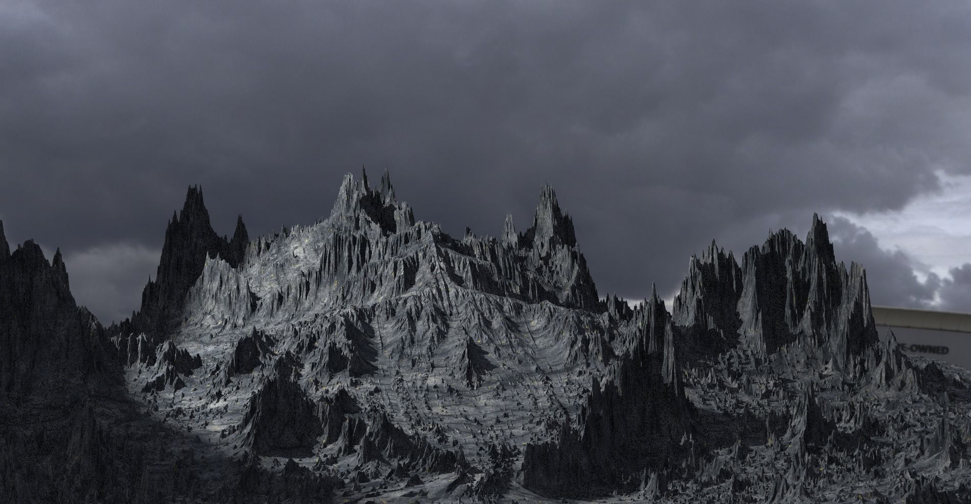 Dark rocks Mountain rock terrain 1 3D model | CGTrader