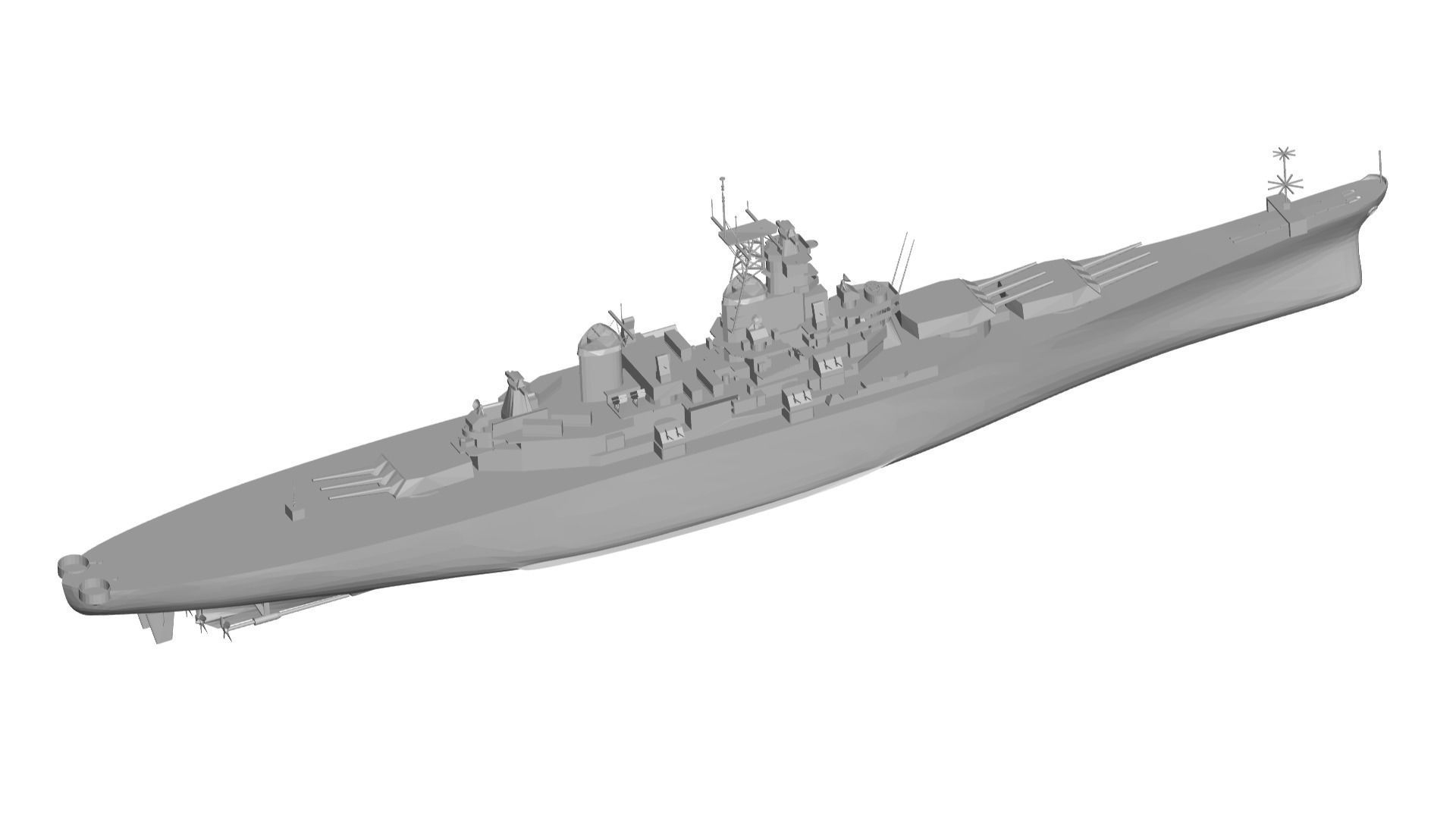 USS NEW JERSEY Warship 3D model | CGTrader