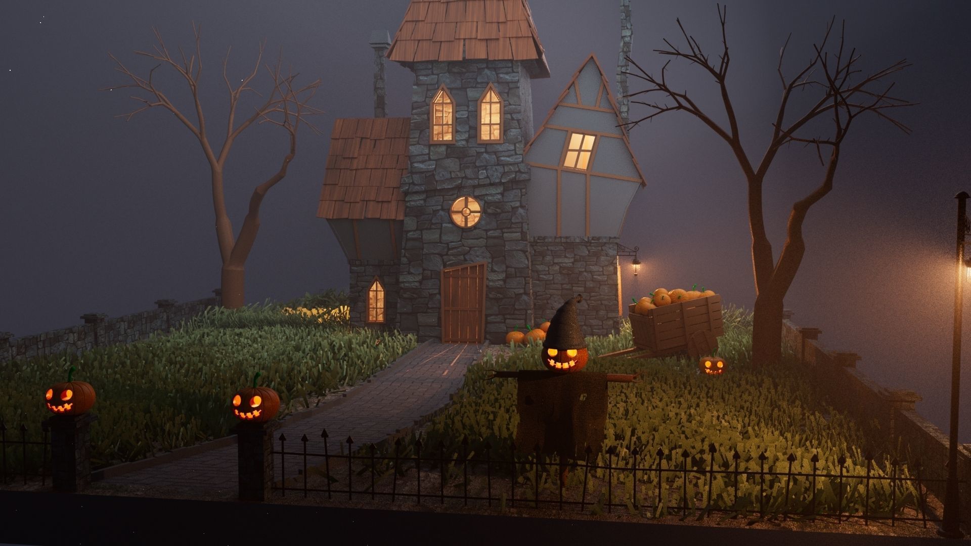 Halloween Haunted House 3D model | CGTrader