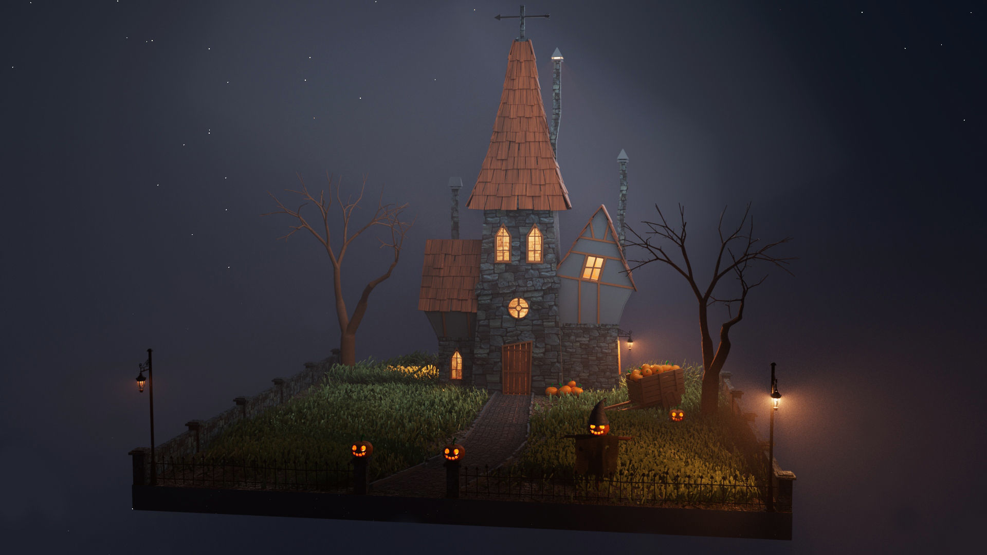 Halloween Haunted House 3D model | CGTrader