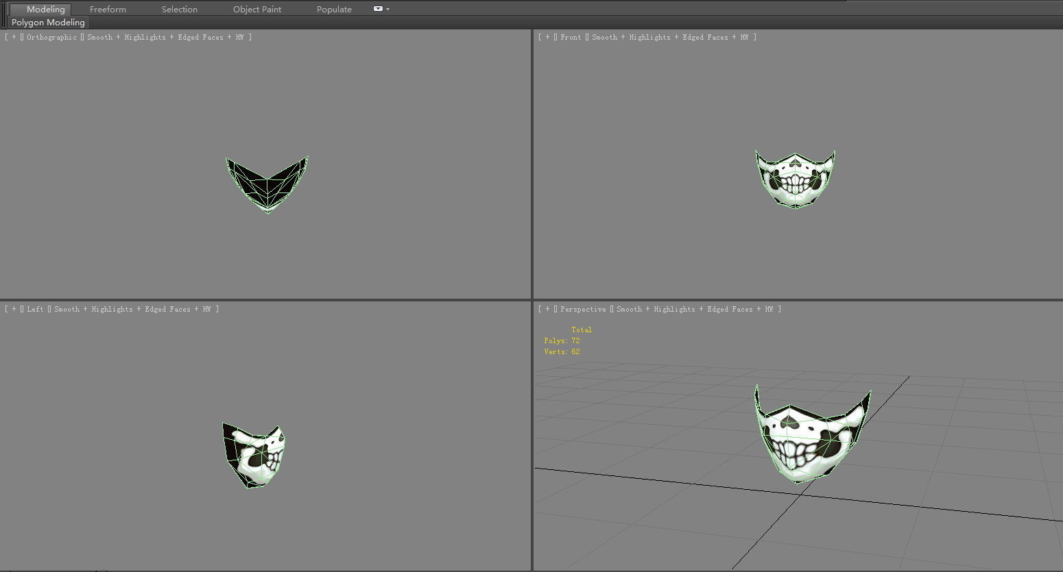 3D model Skeleton mask - halloween VR / AR / low-poly | CGTrader