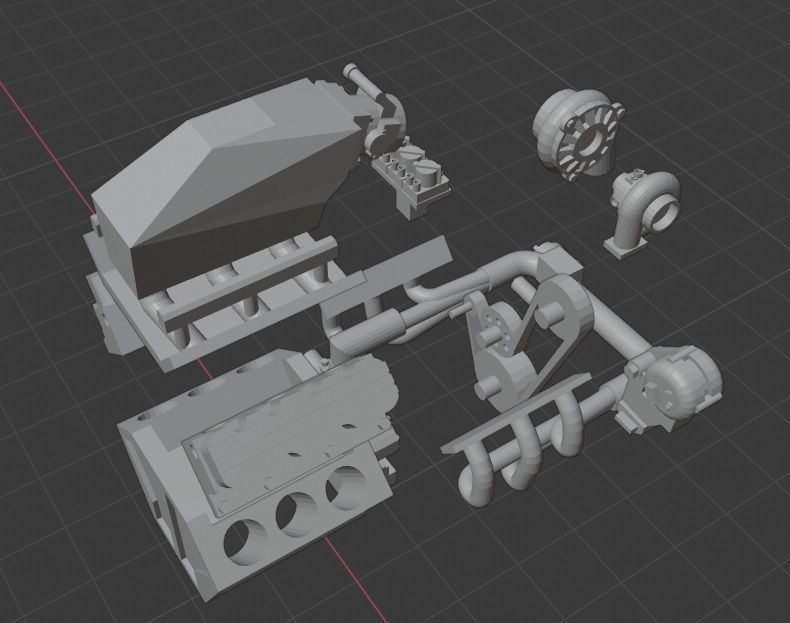 Ecotec turbo V6 engine 3D model 3D printable | CGTrader