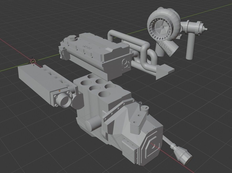 R36 turbo engine 3D model 3D printable | CGTrader