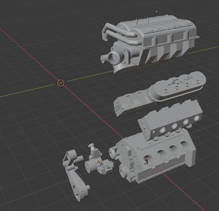 Supercharged LS454 engine 3D model 3D printable | CGTrader