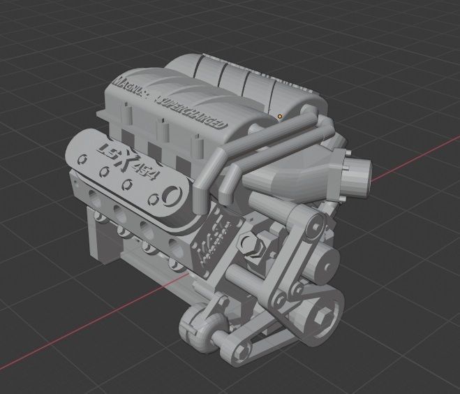 Supercharged LS454 engine 3D model 3D printable | CGTrader