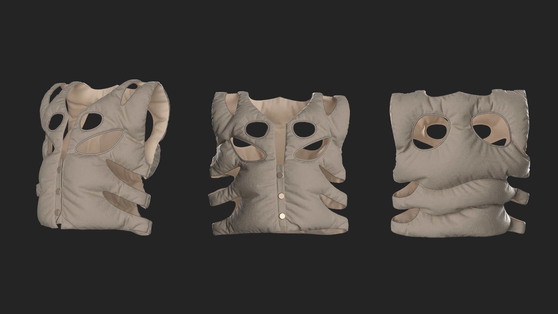 3 Vests Marvelous Designer project 3D model | CGTrader
