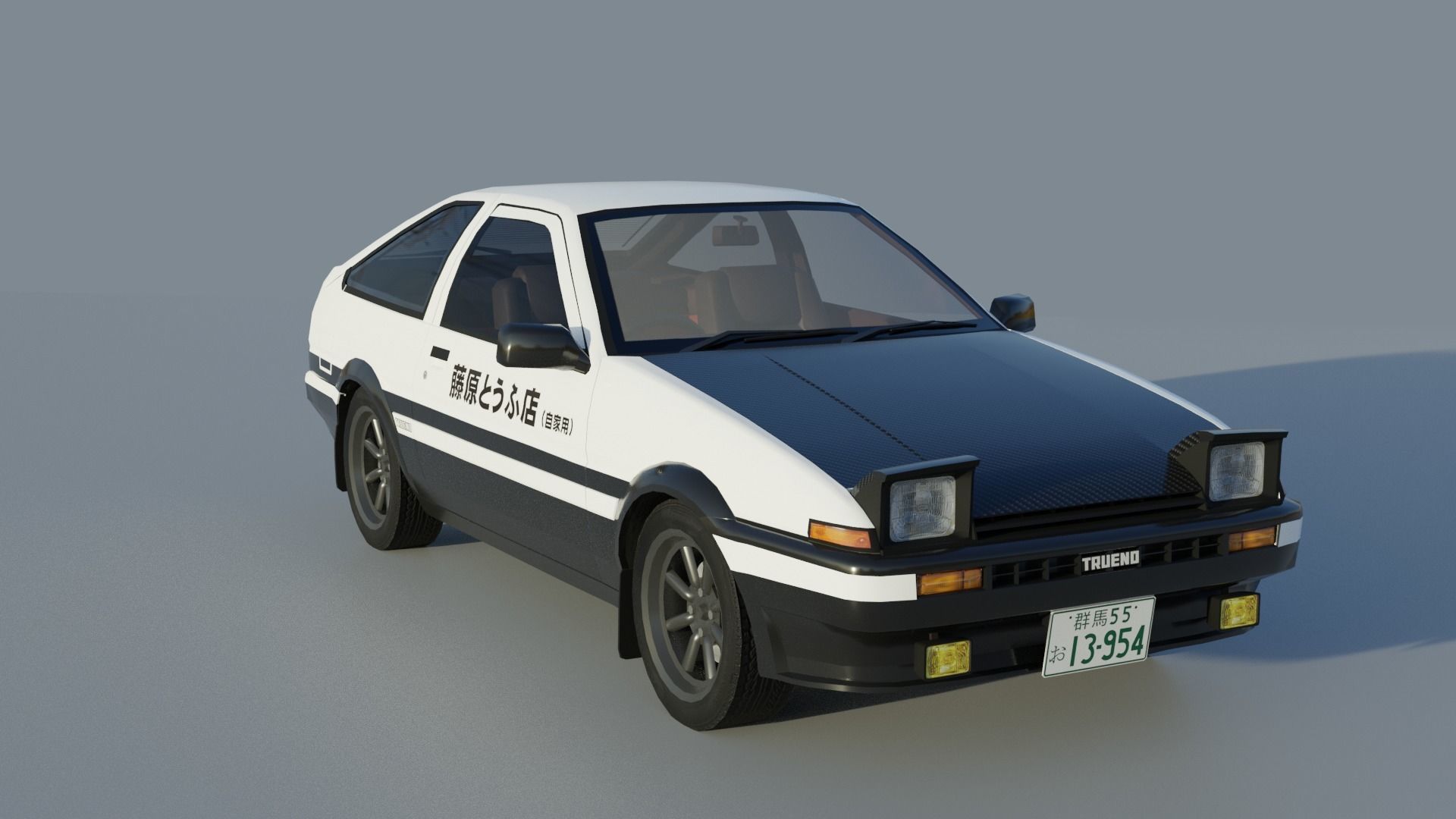 3D model Toyota Trueno AE86 Initial D stylized VR / AR / low-poly ...