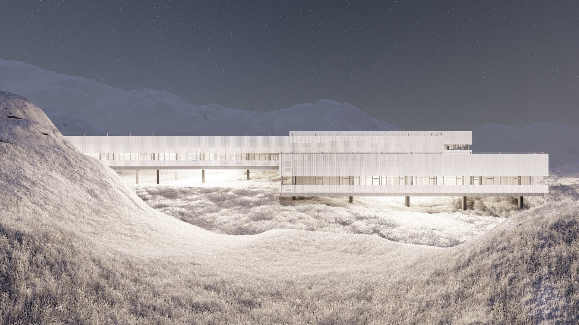 Modern Mountain Hotel 3D model | CGTrader